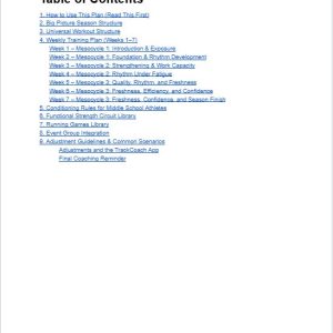 Middle School Track Training Plan – ACE Method Coaching